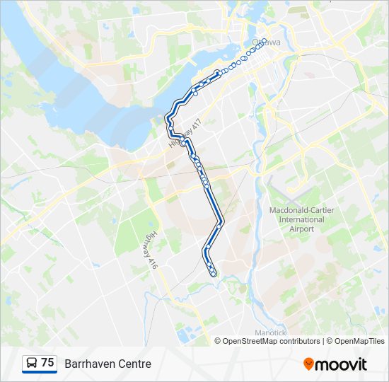 75 Route: Schedules, Stops & Maps - Barrhaven Centre (Updated)