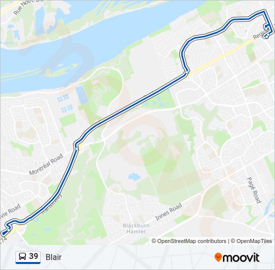 39 Route: Schedules, Stops & Maps - Blair (Updated)