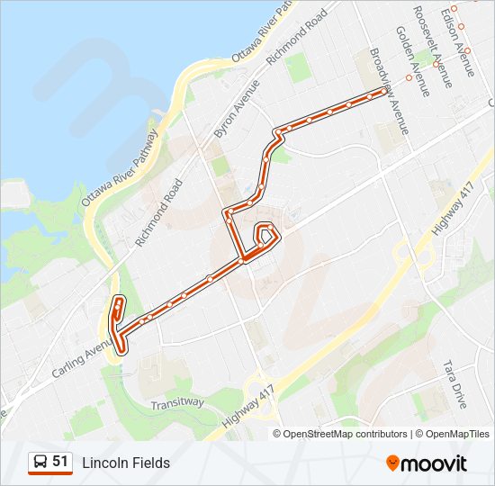 51 Itinéraire: Horaires, Arrêts & Plan - Lincoln Fields (mis à jour)