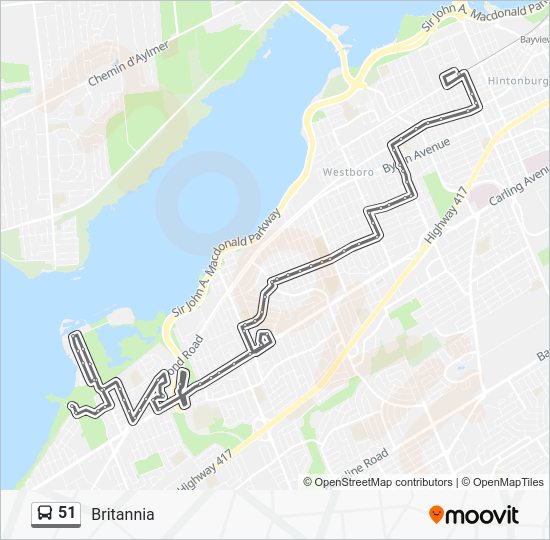51 Route: Schedules, Stops & Maps - Britannia (Updated)