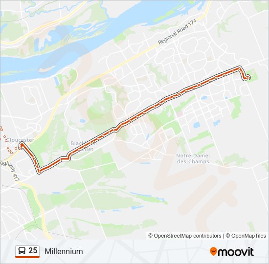 25 Route: Schedules, Stops & Maps - Millennium (Updated)