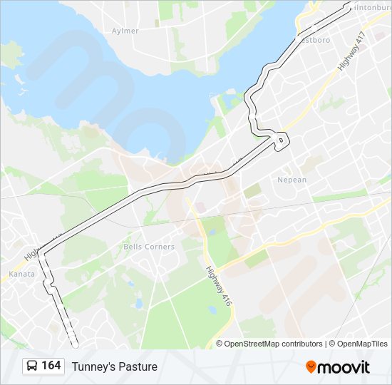 164 Route: Schedules, Stops & Maps - Tunney's Pasture (Updated)
