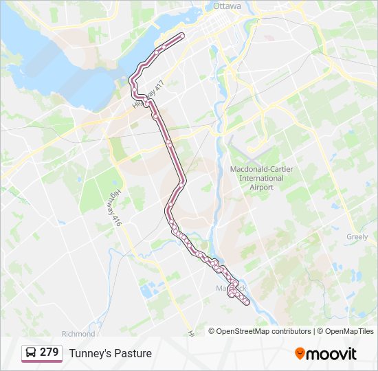 279 Route: Schedules, Stops & Maps - Tunney's Pasture (Updated)