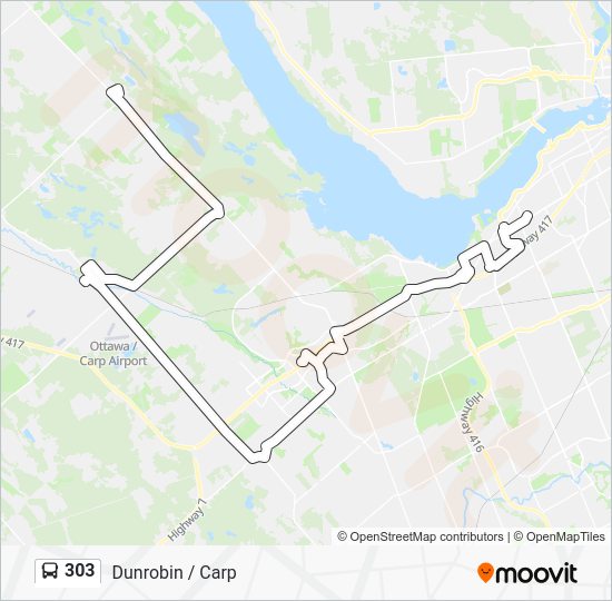 303 Route: Schedules, Stops & Maps - Dunrobin / Carp (Updated)
