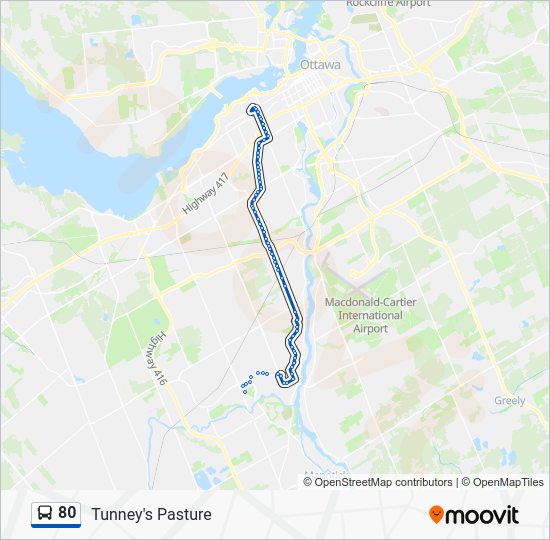 80 Route: Schedules, Stops & Maps - Tunney's Pasture (Updated)