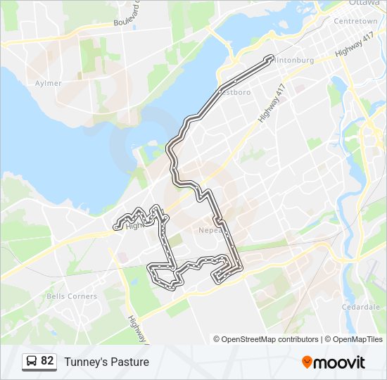 82 Route: Schedules, Stops & Maps - Tunney's Pasture (Updated)
