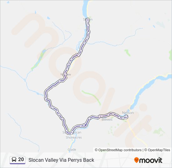 20 Route: Schedules, Stops & Maps - Slocan Valley Via Perrys Back (Updated)