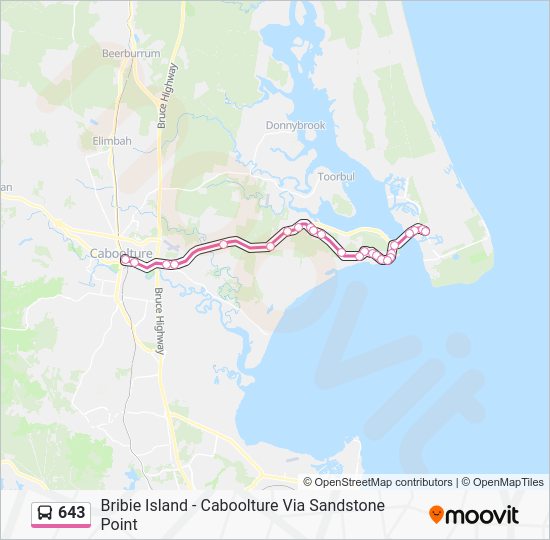 643 Route: Schedules, Stops & Maps - Bribie Island Park 'N' Ride (Updated)