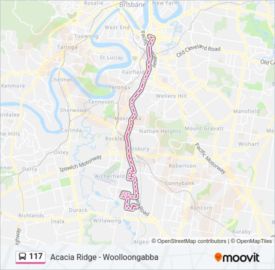 117 Route: Schedules, Stops & Maps - Acacia Ridge East, Mitchell St ...