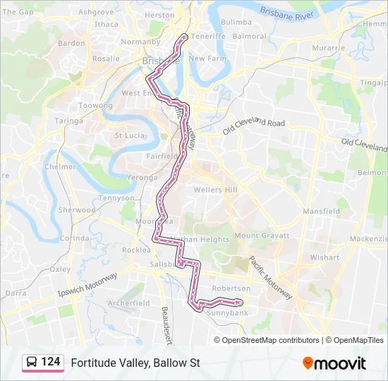 124 Route: Schedules, Stops & Maps - Fortitude Valley, Ballow St (Updated)