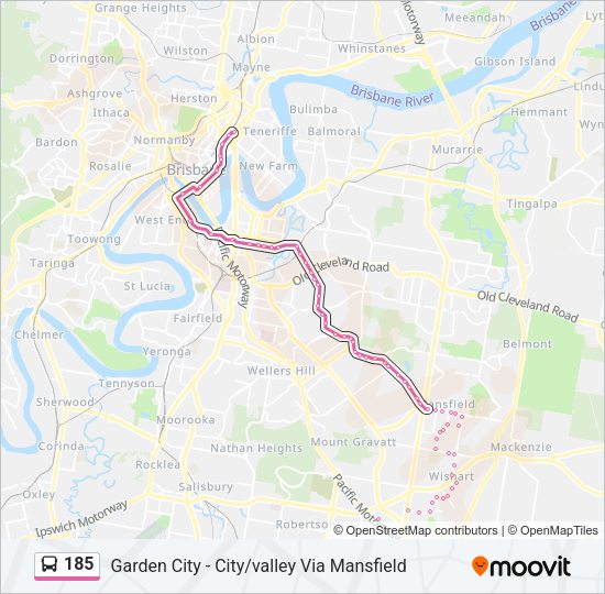 185 Route: Schedules, Stops & Maps - Fortitude Valley, Ballow St (Updated)