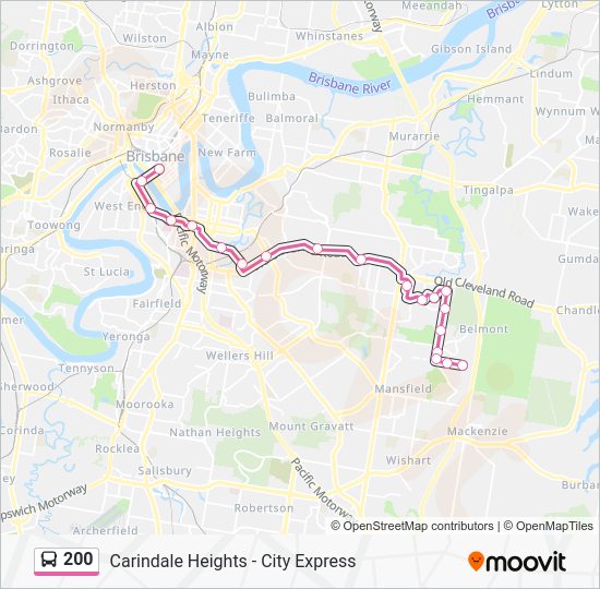 200 Route: Schedules, Stops & Maps - Carindale Heights, Cribb Rd E ...