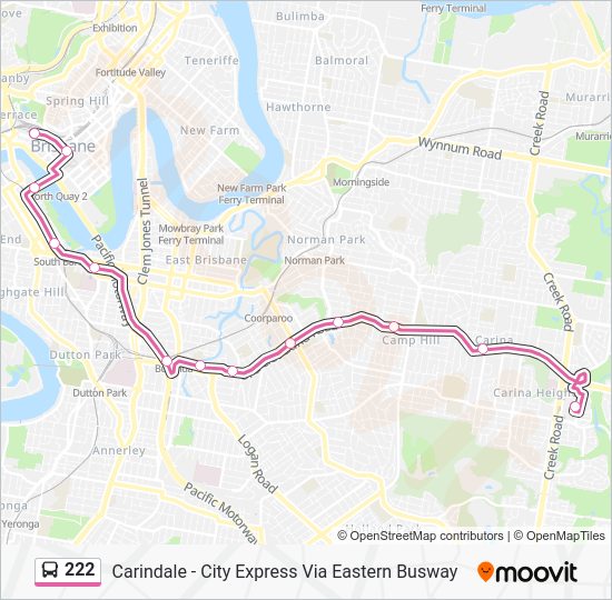 222 Route: Schedules, Stops & Maps - Carindale Interchange (Updated)