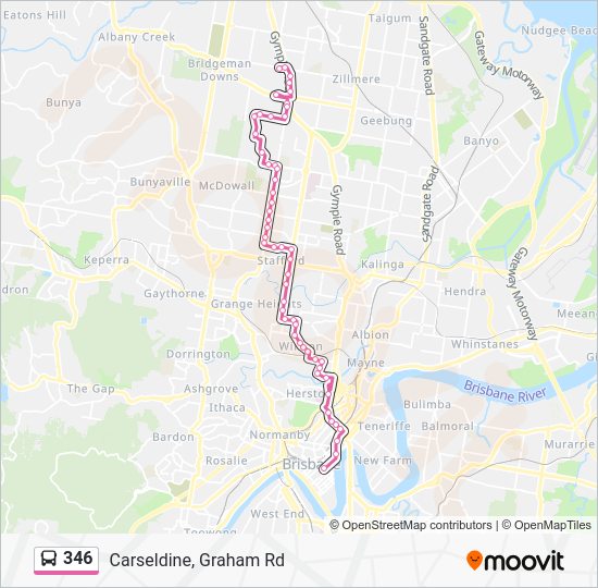 346 Route: Schedules, Stops & Maps - Carseldine, Graham Rd (Updated)