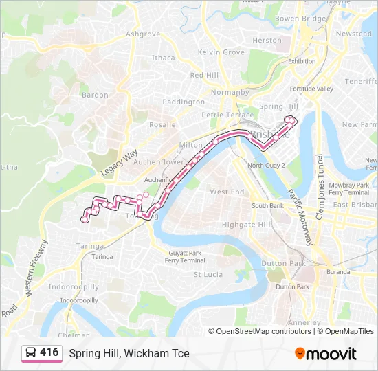 416 Route: Schedules, Stops & Maps - Spring Hill, Wickham Tce (Updated)