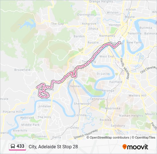 433 Route: Schedules, Stops & Maps - City, Adelaide St Stop 28 (Updated)