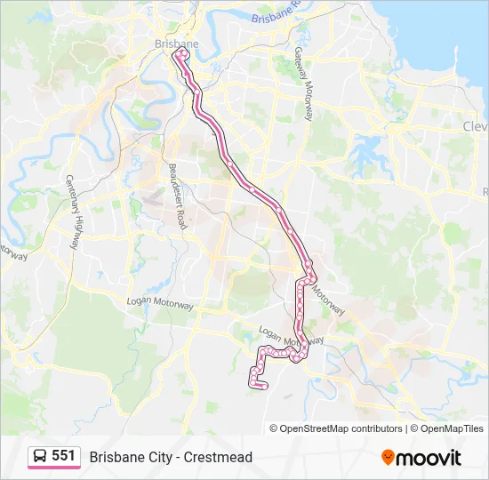 551 Route: Schedules, Stops & Maps - Brisbane City (Updated)