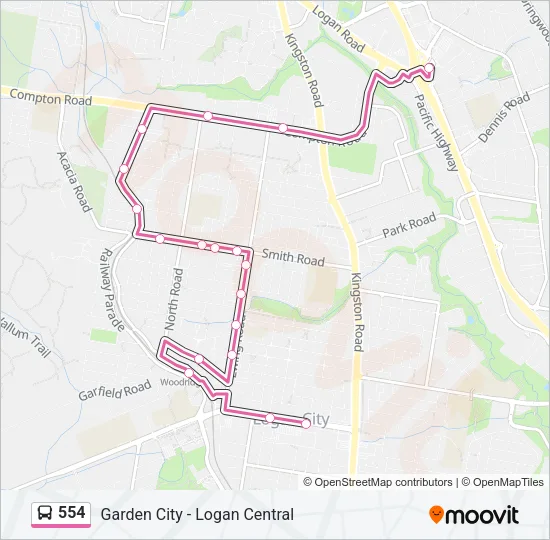 554 Route: Schedules, Stops & Maps - Springwood Bus Station (Updated)