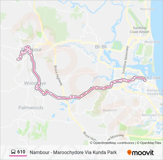 610 Route: Schedules, Stops & Maps - Maroochydore Station (Updated)