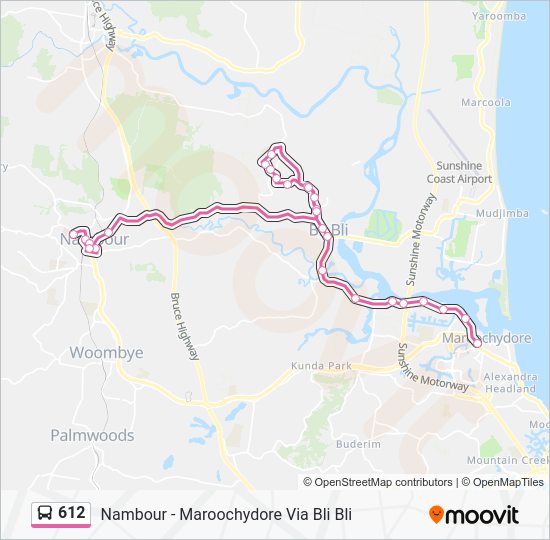 612 Route: Schedules, Stops & Maps - Maroochydore Station (Updated)