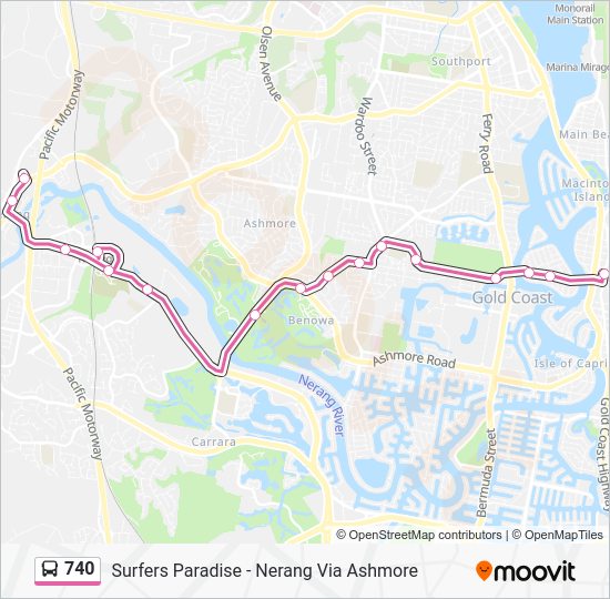 740 Route: Schedules, Stops & Maps - Nerang (Updated)