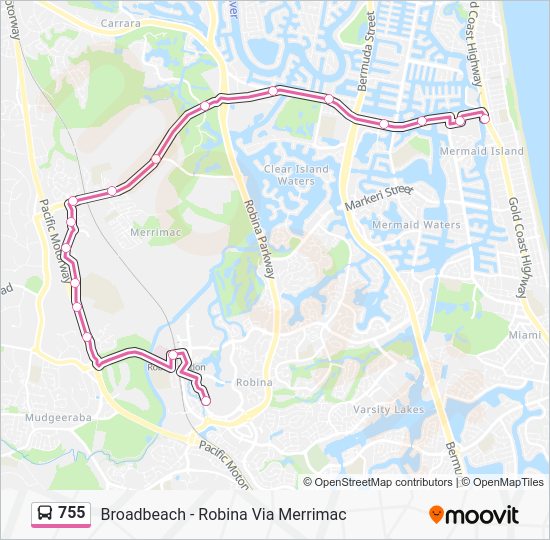 755 Route: Schedules, Stops & Maps - Broadbeach South Station (Updated)