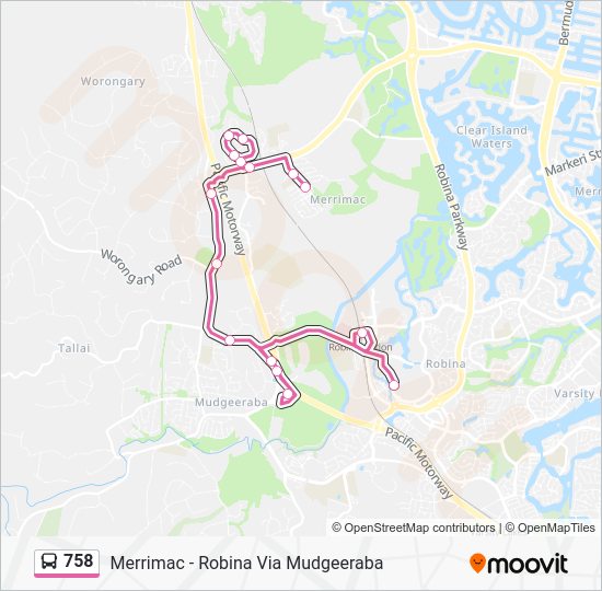 758 Route: Schedules, Stops & Maps - Robina Town Centre (Updated)