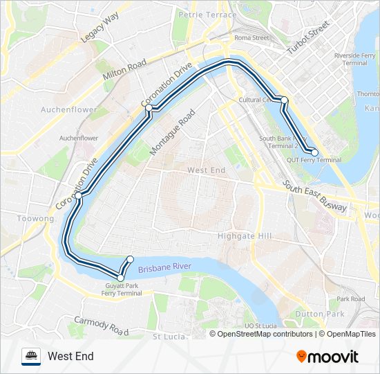 citycat qut gardens point west end Route: Schedules, Stops & Maps ...