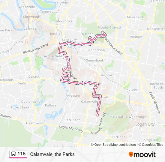 115 Route: Schedules, Stops & Maps - Calamvale, the Parks (Updated)