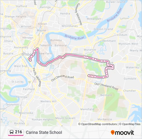 216 Route: Schedules, Stops & Maps - Carina State School (Updated)
