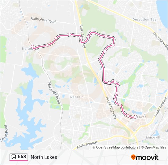 668 Route: Schedules, Stops & Maps - North Lakes (Updated)