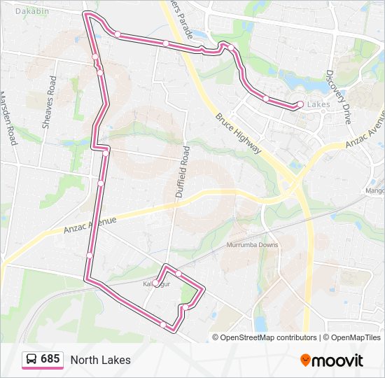 685 Route: Schedules, Stops & Maps - North Lakes (Updated)