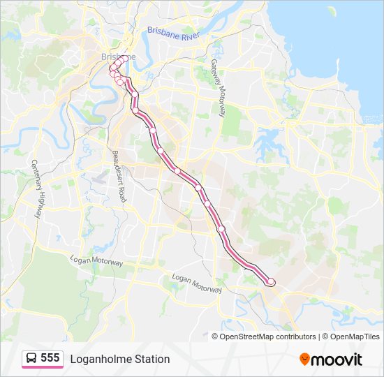 555 Route: Schedules, Stops & Maps - Loganholme Station (Updated)