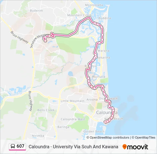 607 Route: Schedules, Stops & Maps - Caloundra Station (Updated)