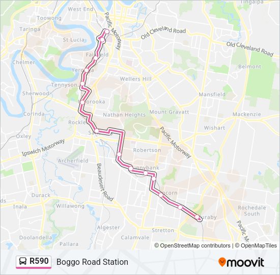 r590 Route: Schedules, Stops & Maps - Boggo Road Station (Updated)