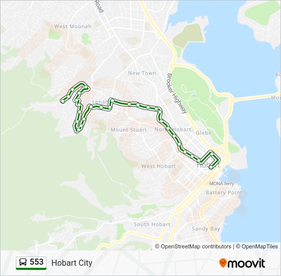 553 Route: Schedules, Stops & Maps - Lenah Valley (Updated)