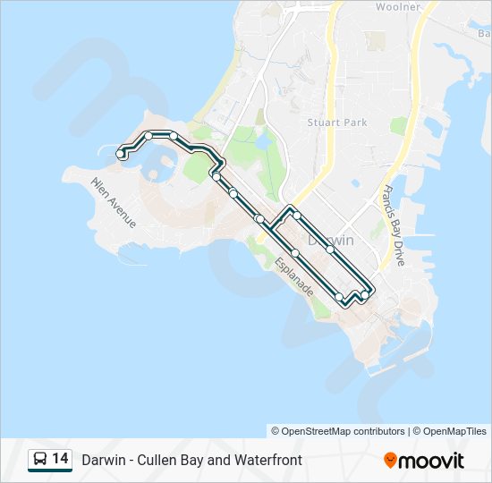 14 Route: Schedules, Stops & Maps - Cullen Bay Ferry Terminal (Updated)
