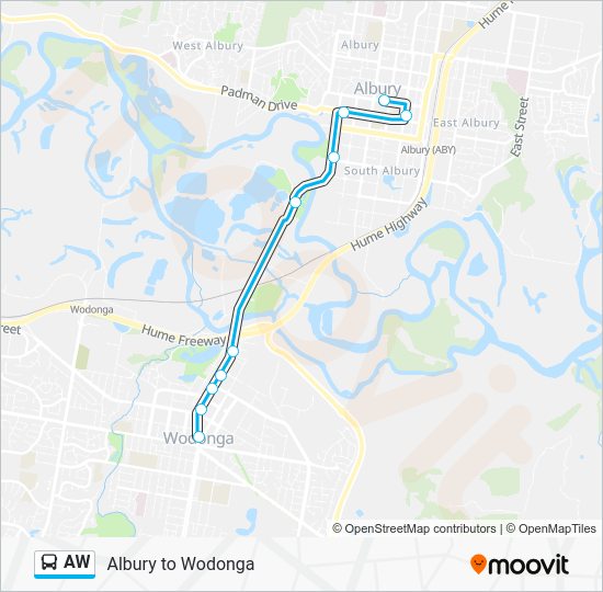 AW Route: Schedules, Stops & Maps - Wodonga (VIC) (Updated)