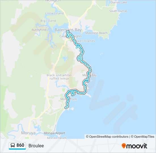 860 Route: Schedules, Stops & Maps - Broulee (Updated)