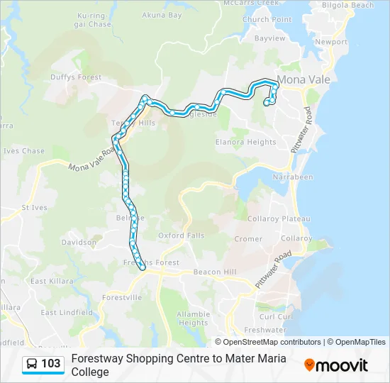 103 Route: Schedules, Stops & Maps - Mater Maria College (Updated)