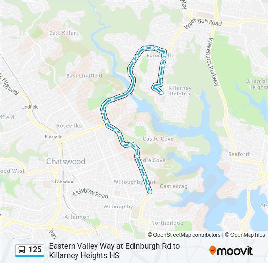 125 Route: Schedules, Stops & Maps - Killarney High School, Melwood Ave ...