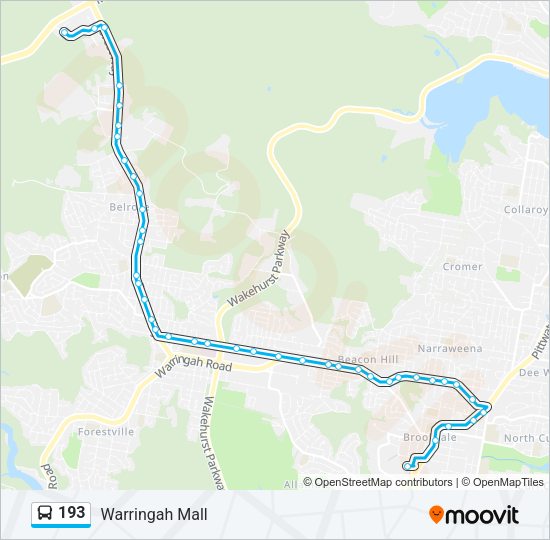 193 Route: Schedules, Stops & Maps - Warringah Mall (Updated)