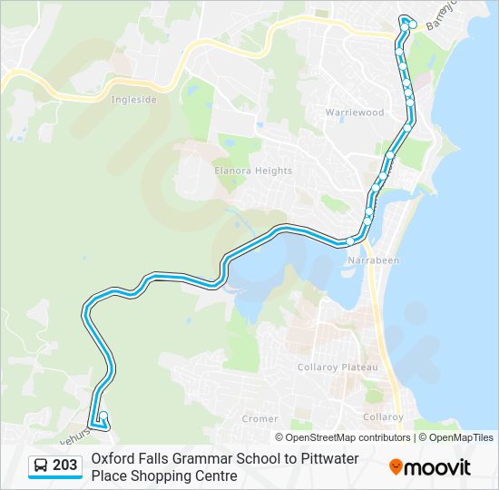203 Route: Schedules, Stops & Maps - Mona Vale (Updated)