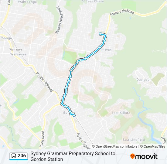 206 Route: Schedules, Stops & Maps - Gordon Station (Stand C) (Updated)