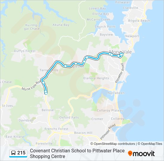 215 Route: Schedules, Stops & Maps - Mona Vale (Park Street) (Updated)