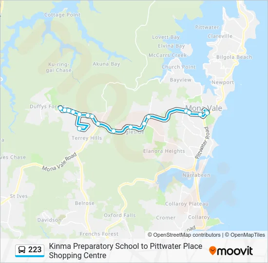 223 Route: Schedules, Stops & Maps - Mona Vale (Updated)