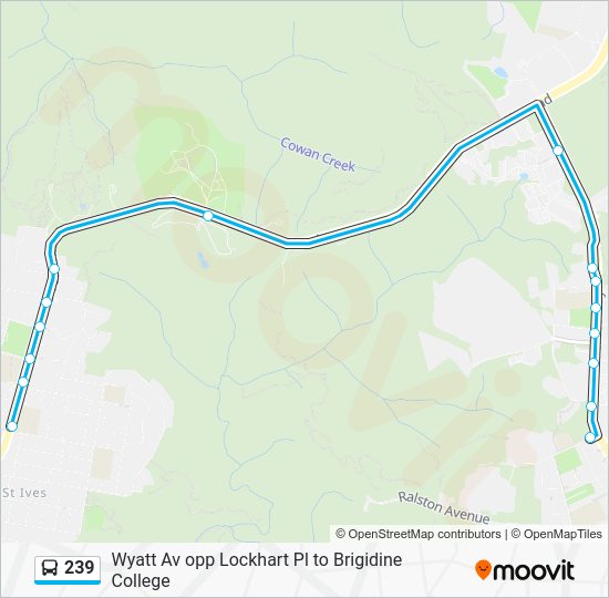 239 Route: Schedules, Stops & Maps - Brigidine College, Mona Vale Rd ...