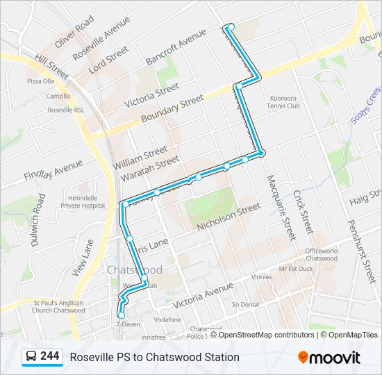 244 Route: Schedules, Stops & Maps - Chatswood Station (Interchange ...