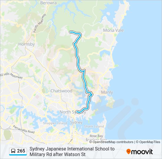 265 Route: Schedules, Stops & Maps - Neutral Bay (Updated)