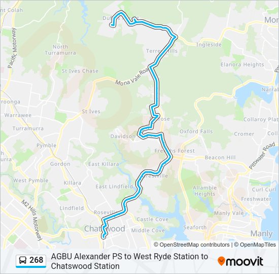 268 Route: Schedules, Stops & Maps - Chatswood Station (Interchange ...